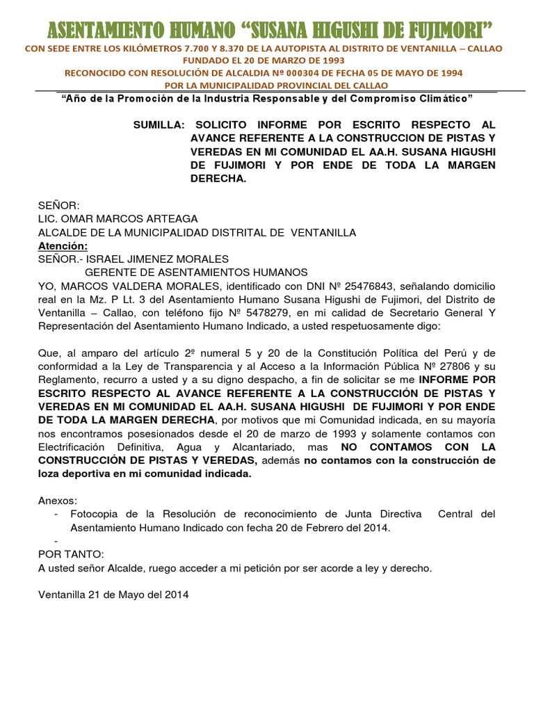 Asentamiento Humano II | PDF | Gobierno | Política (general)