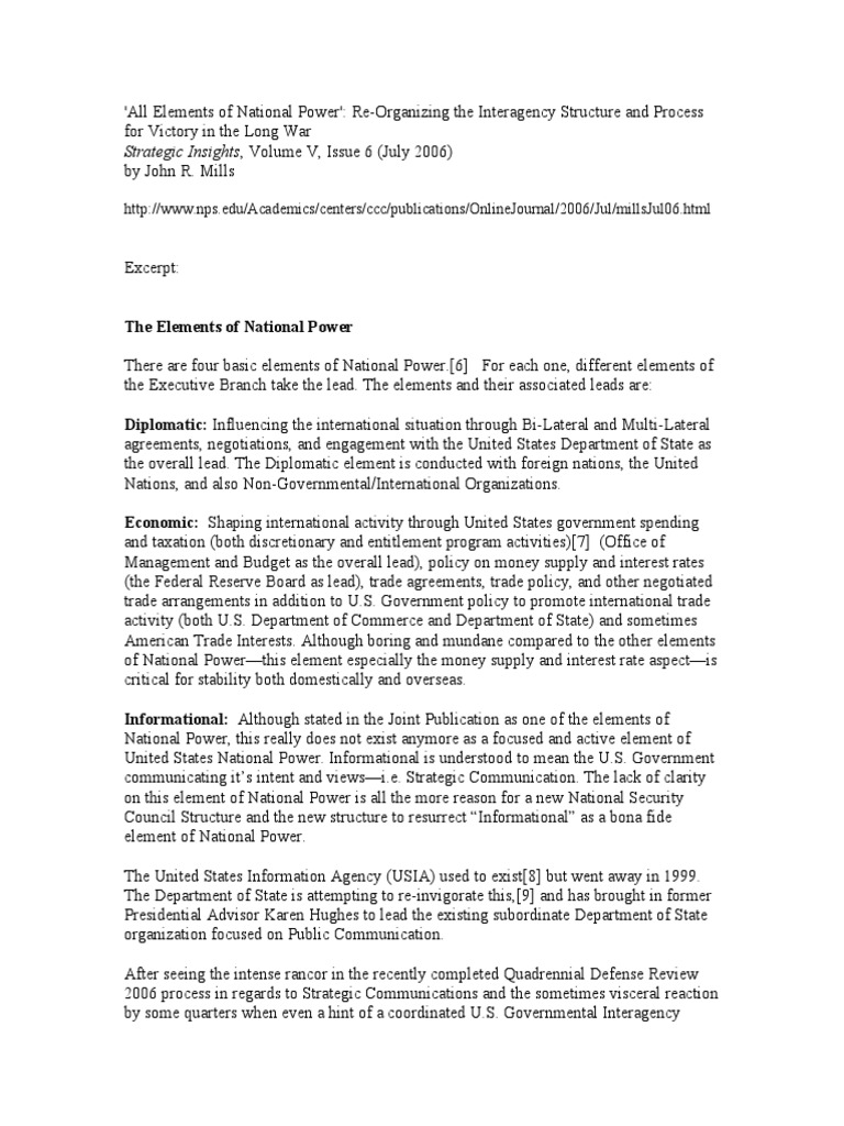 Elements of National Power.pdf | National Security | Politics