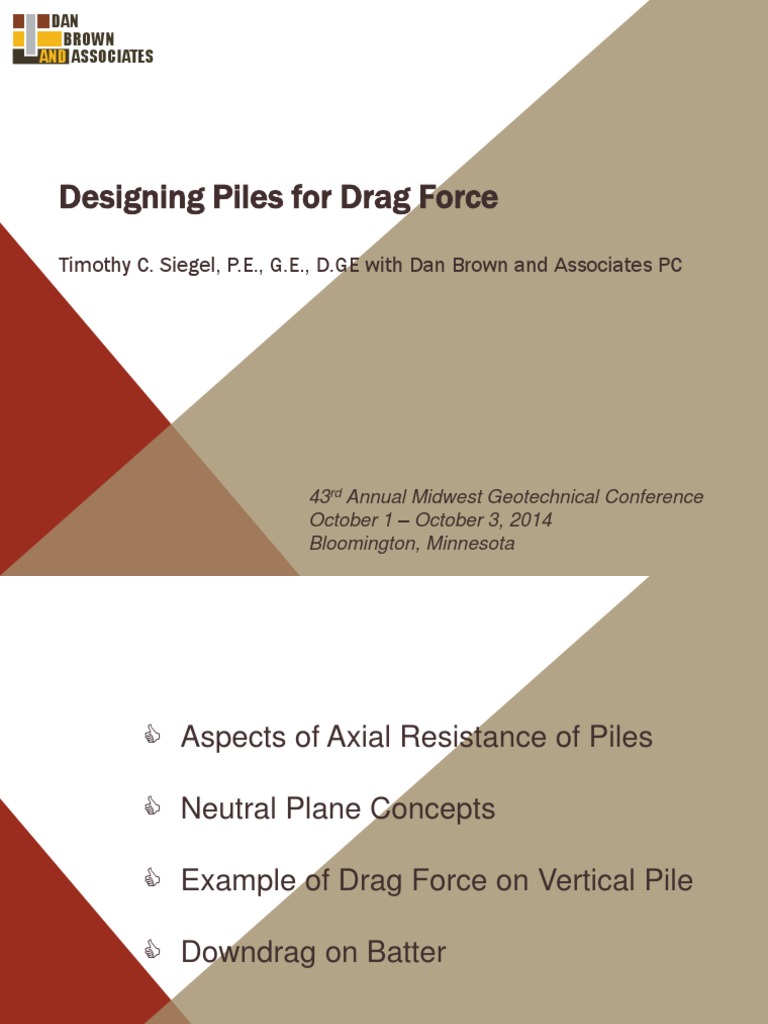 Designing Piles for Drag Force and Downdrag: A Review of the Neutral ...