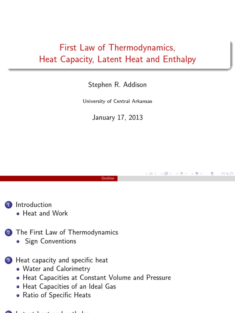 First Law, Heat Capacity and Enthalpy | PDF | Heat Capacity | Heat