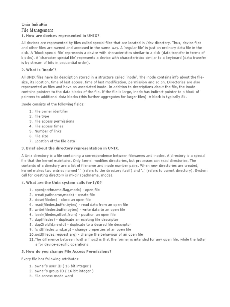 Understanding UNIX File Management | PDF