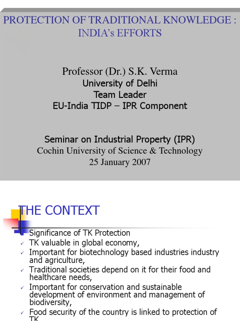 SK Verma | PDF | Intellectual Property | Patent