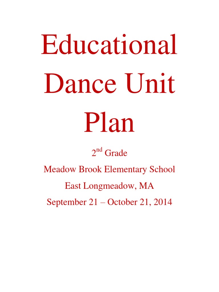 Dance Unit Plan | PDF | Educational Assessment | Lesson Plan