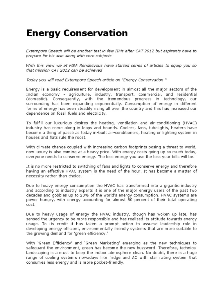 Energy Conservation | PDF | Energy Conservation | Efficient Energy Use