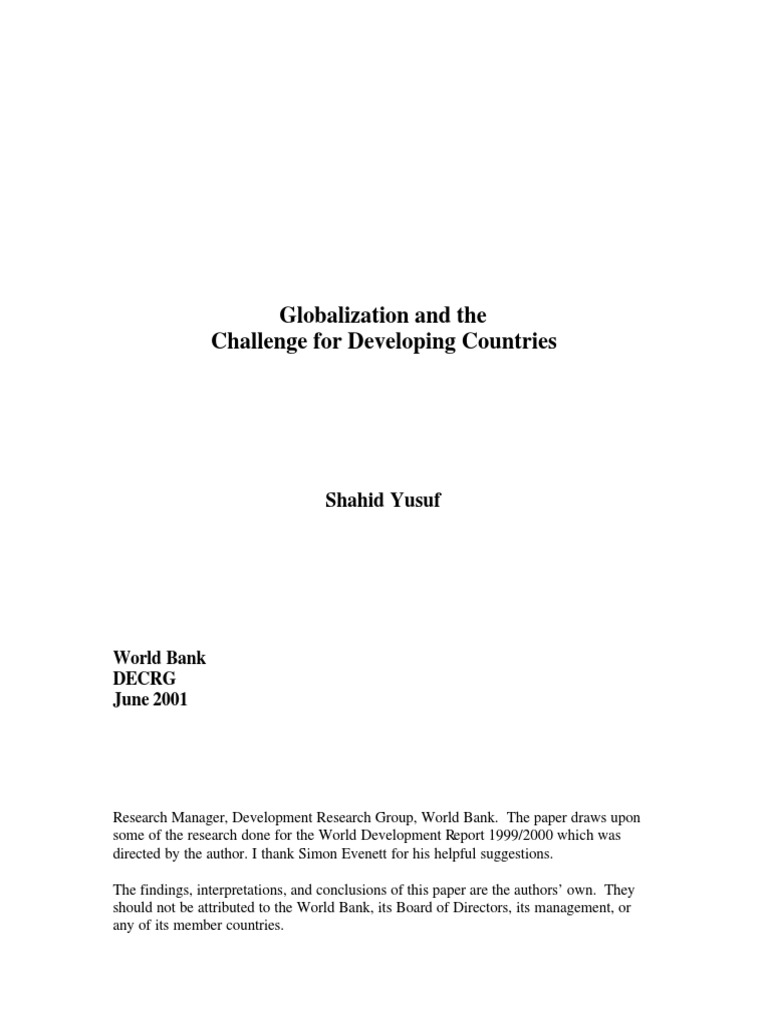 Challanges For Developing Countries | PDF