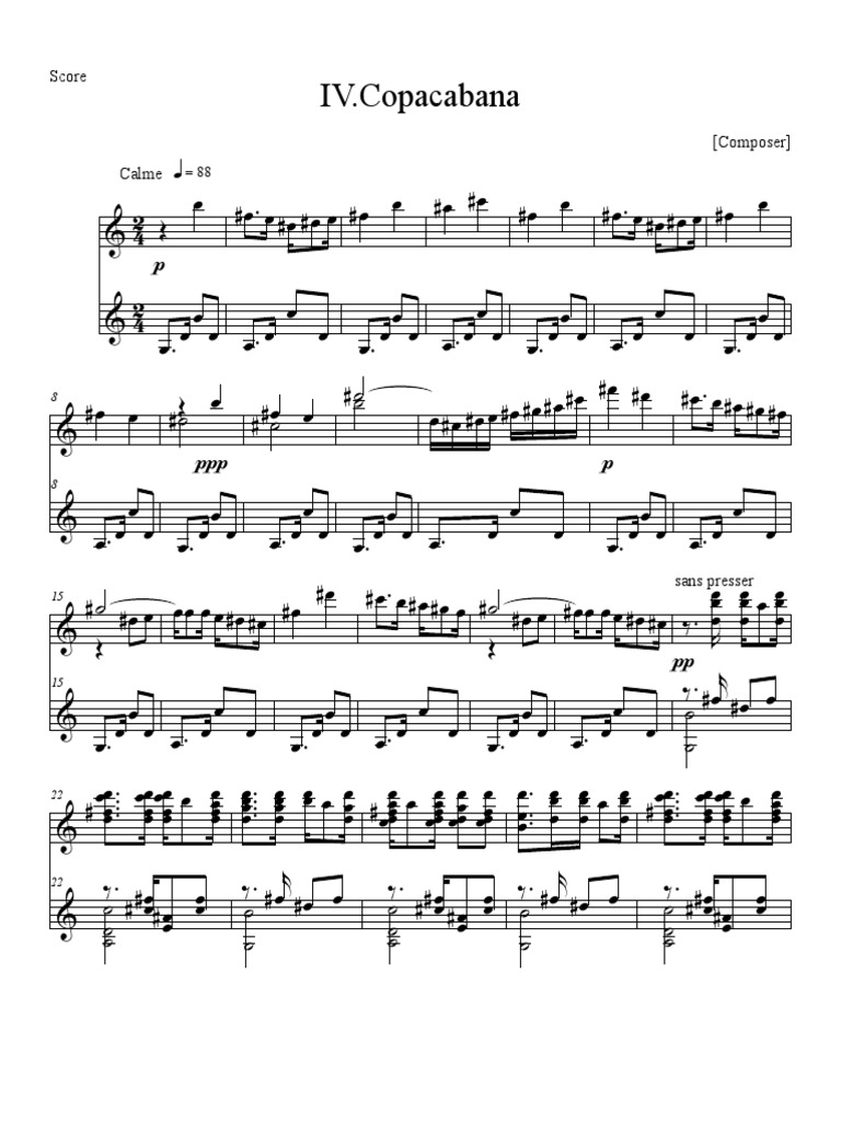 Copacabana by Darius Milhaud | PDF