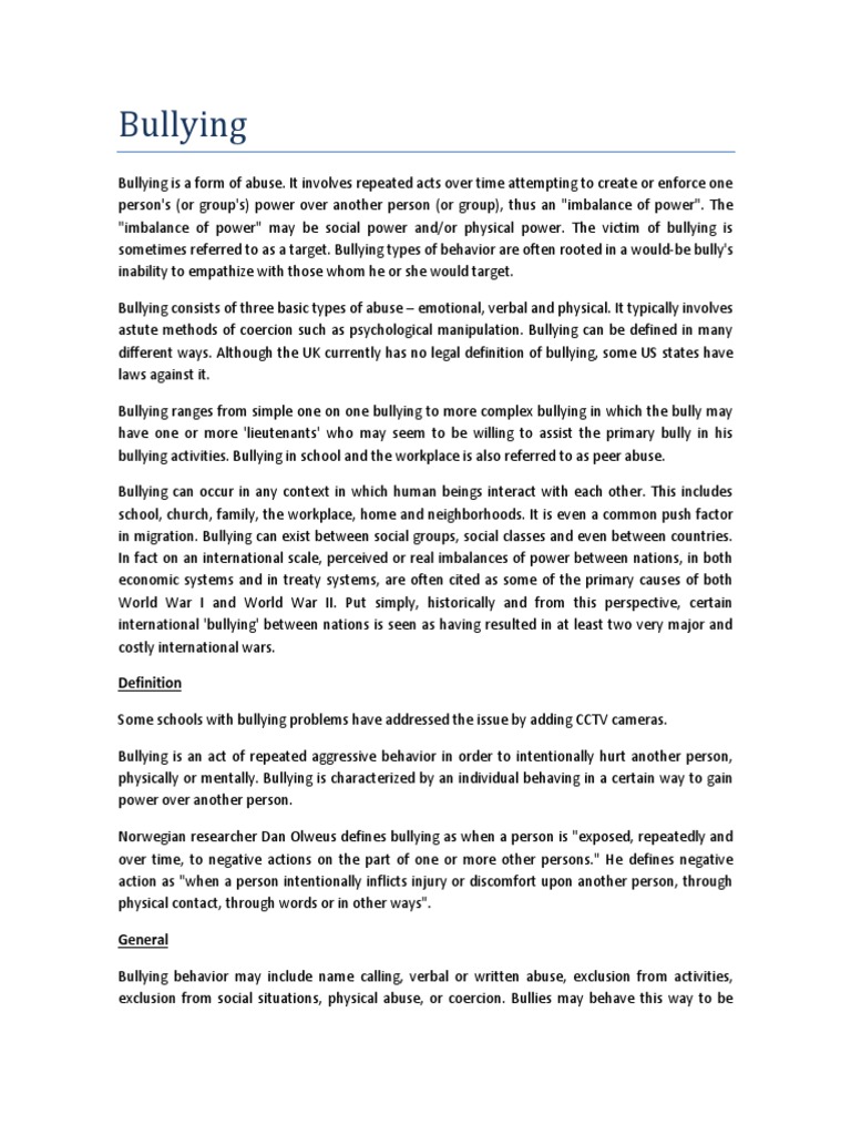 Bullying | PDF | Bullying | Problem Behavior
