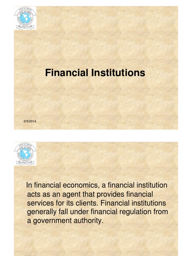 Microsoft PowerPoint - Financial Institution and Banking PPT ...