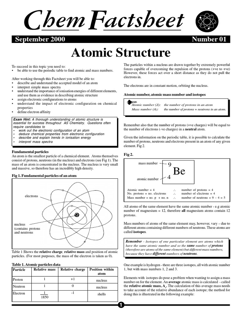 001 Atomic Structure | PDF