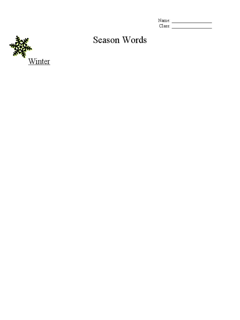 Season Words | PDF