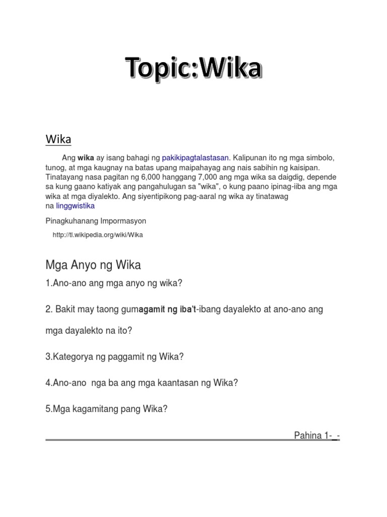 Wika | PDF