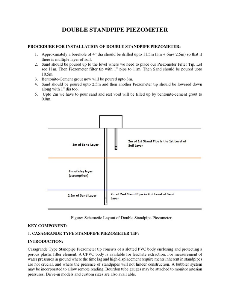 Double Standpipe Piezometer | Download Free PDF | Civil Engineering ...