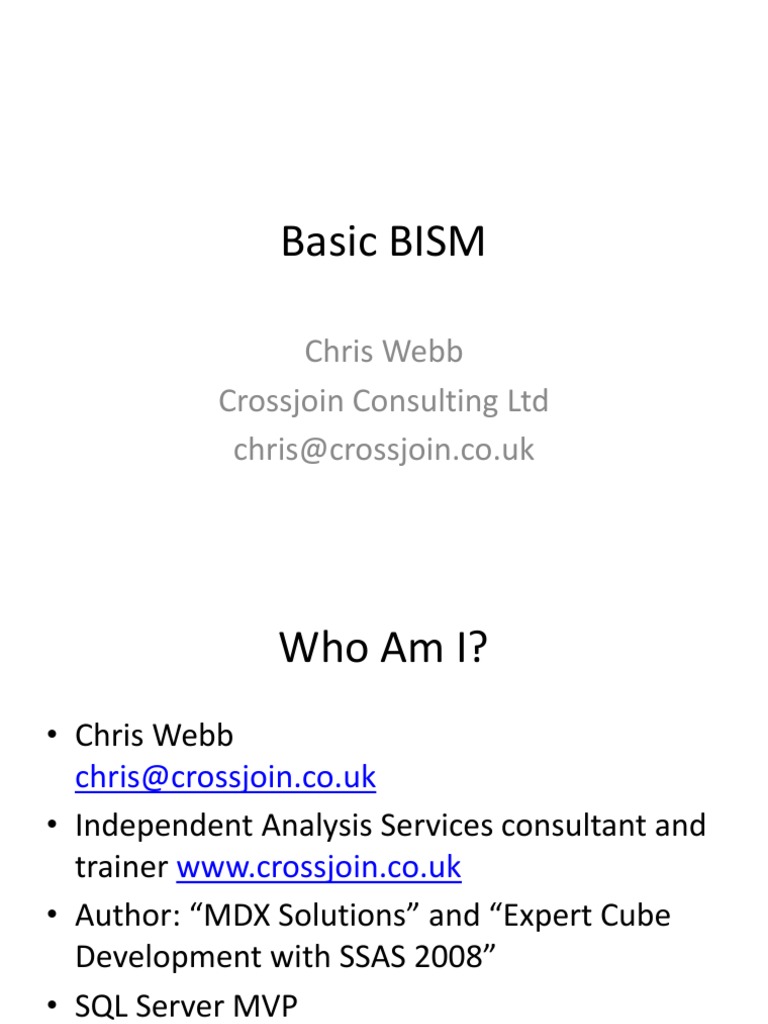 Basic BISM - Chris Webb | PDF | Sql | Databases