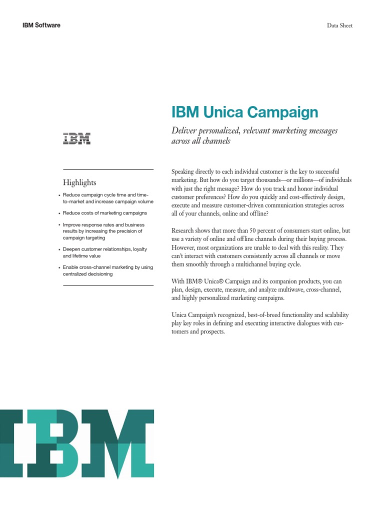 Unica Campaign | Ibm | Marketing