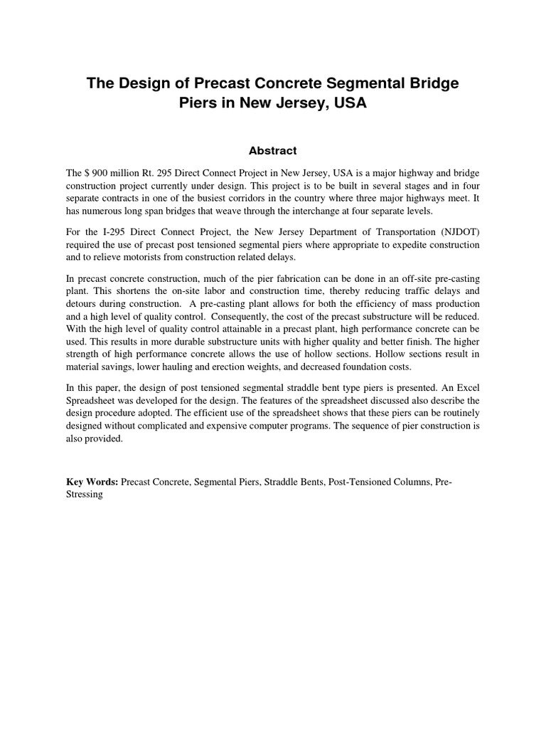 The Design of Precast Concrete Segmental Bridge Piers | PDF ...