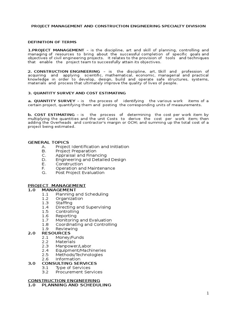 Project Management and Construction Engineering | PDF | Project ...