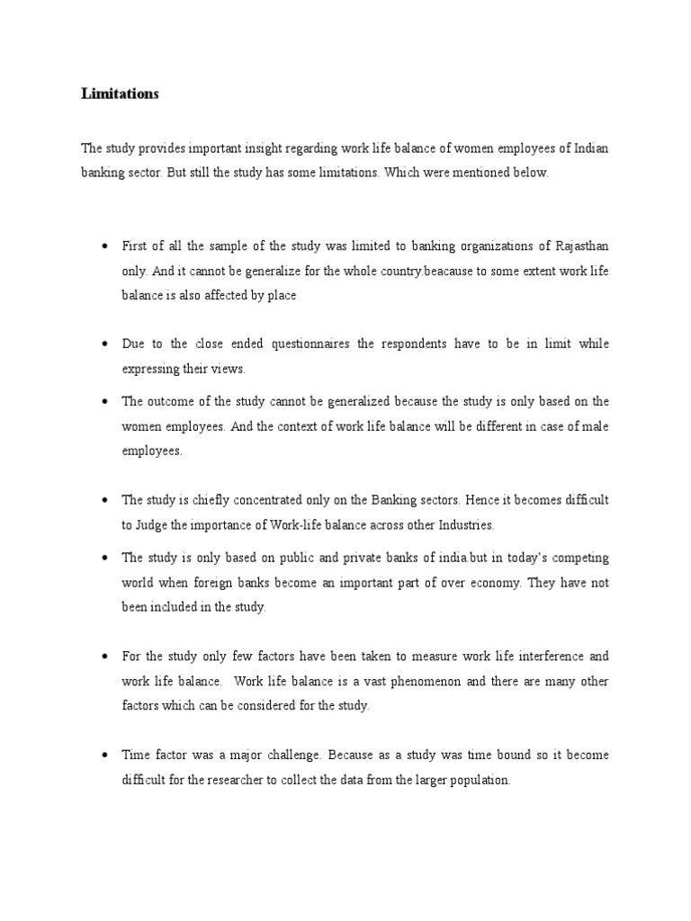 Limitations of The Study | PDF