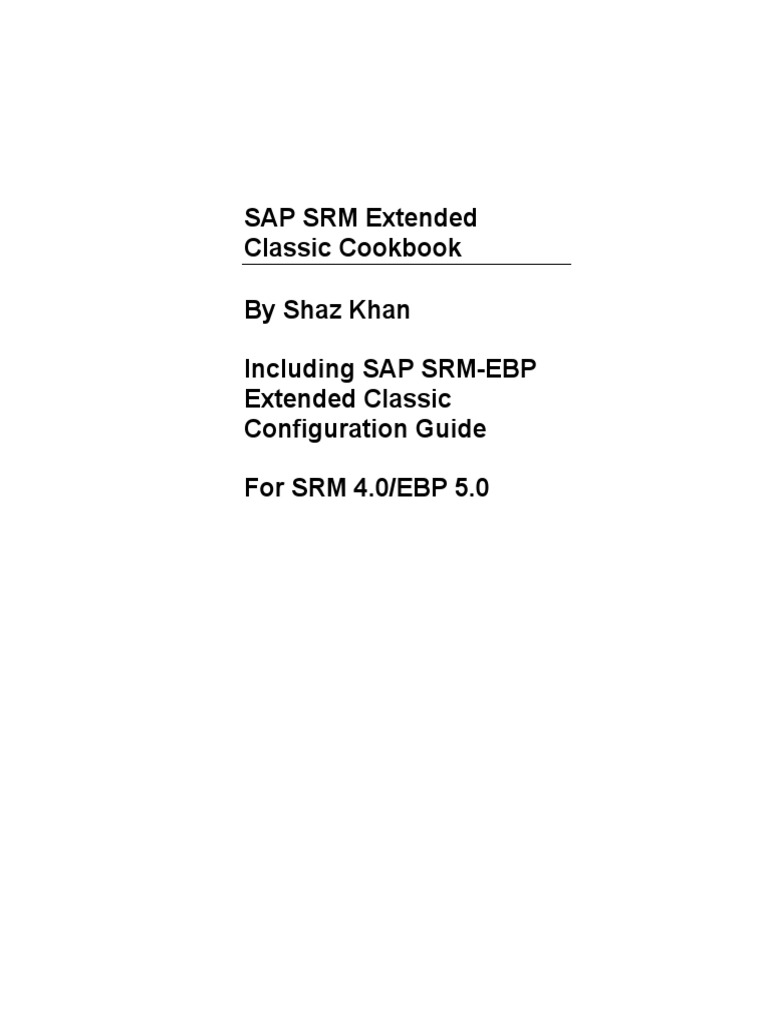 SAP SRM Extended Classic Cookbook | PDF
