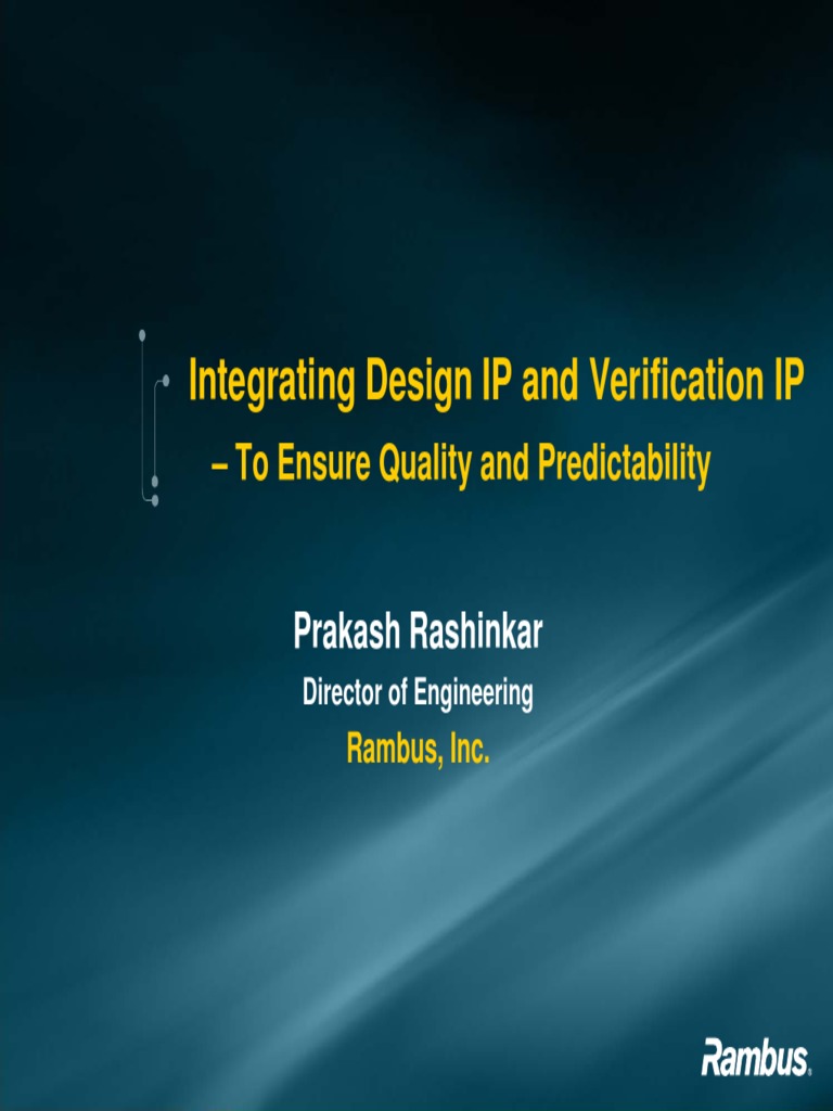 Integrating Design IP and Verification IP: - To Ensure Quality and ...