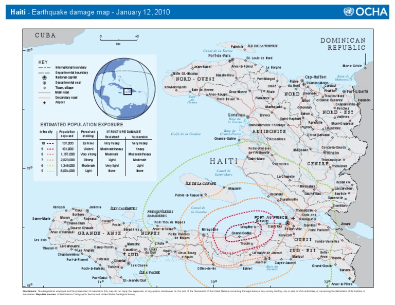 OCHA Map of Haiti Quake Epicenter | Descargar gratis PDF | Haïti ...