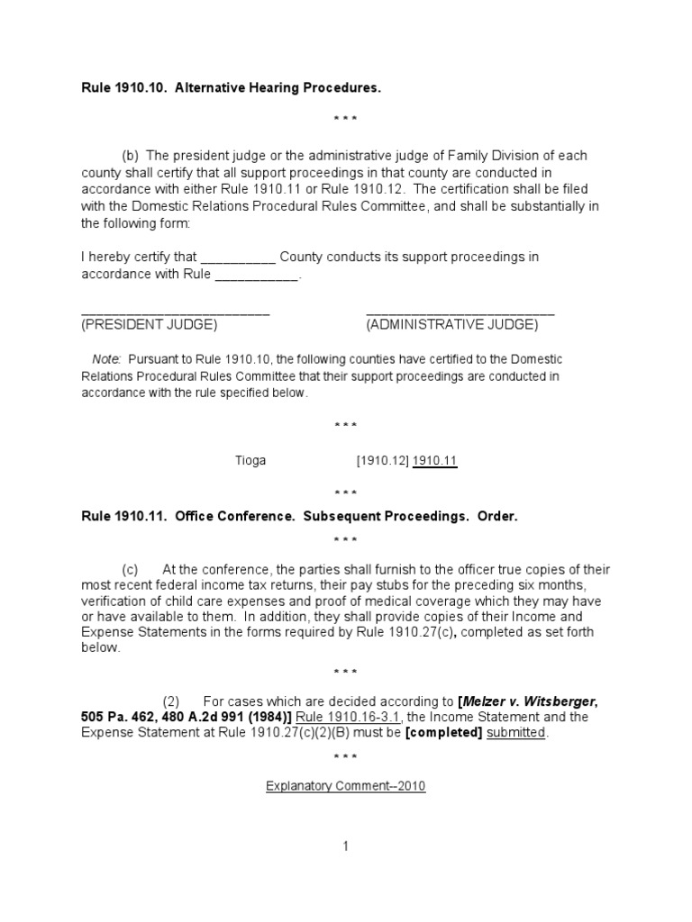 2010 PA Child Support Guidelines | PDF | Child Support | Alimony