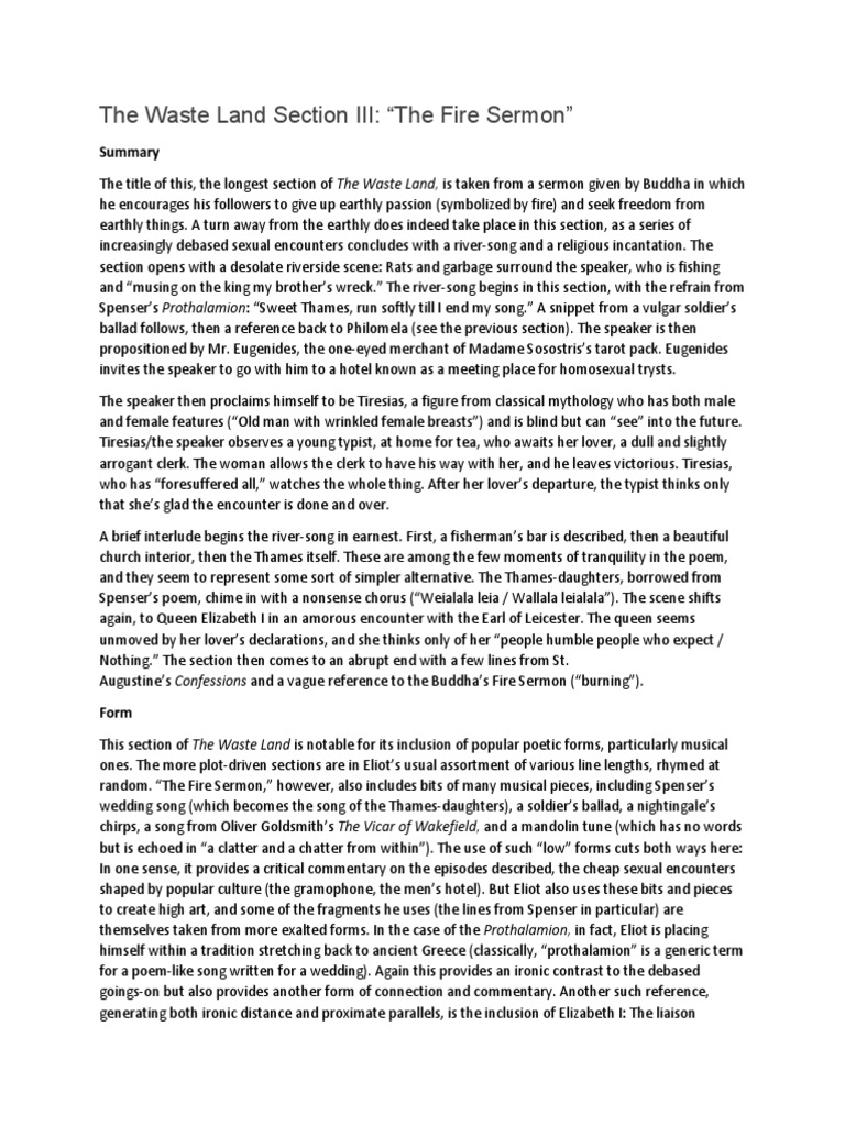 The Waste Land Section III | PDF | Poetry | Religion And Belief