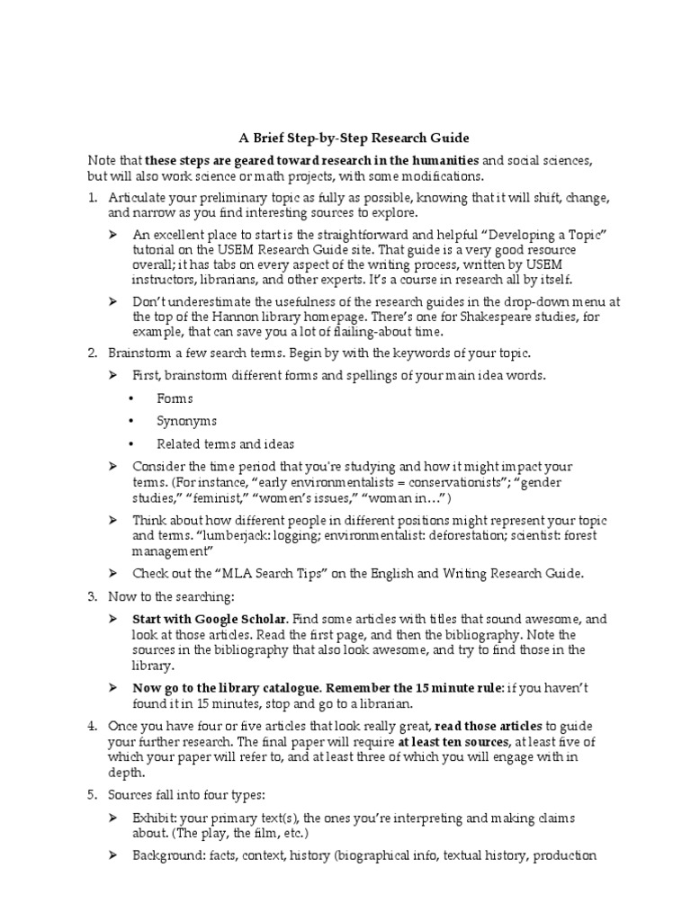 Step-By-step Research Guide Short | PDF | Bibliography | Library And Museum