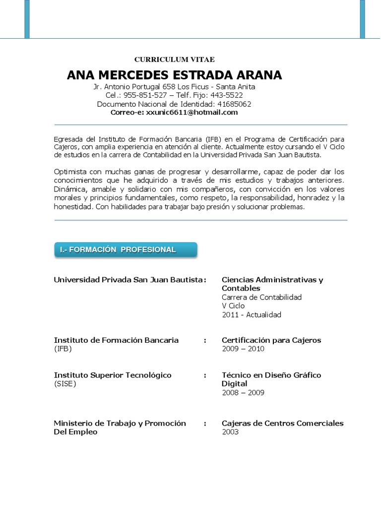 Curriculum Vitae Ana Mercedes Estrada Arnaa | PDF | Business | Educación avanzada
