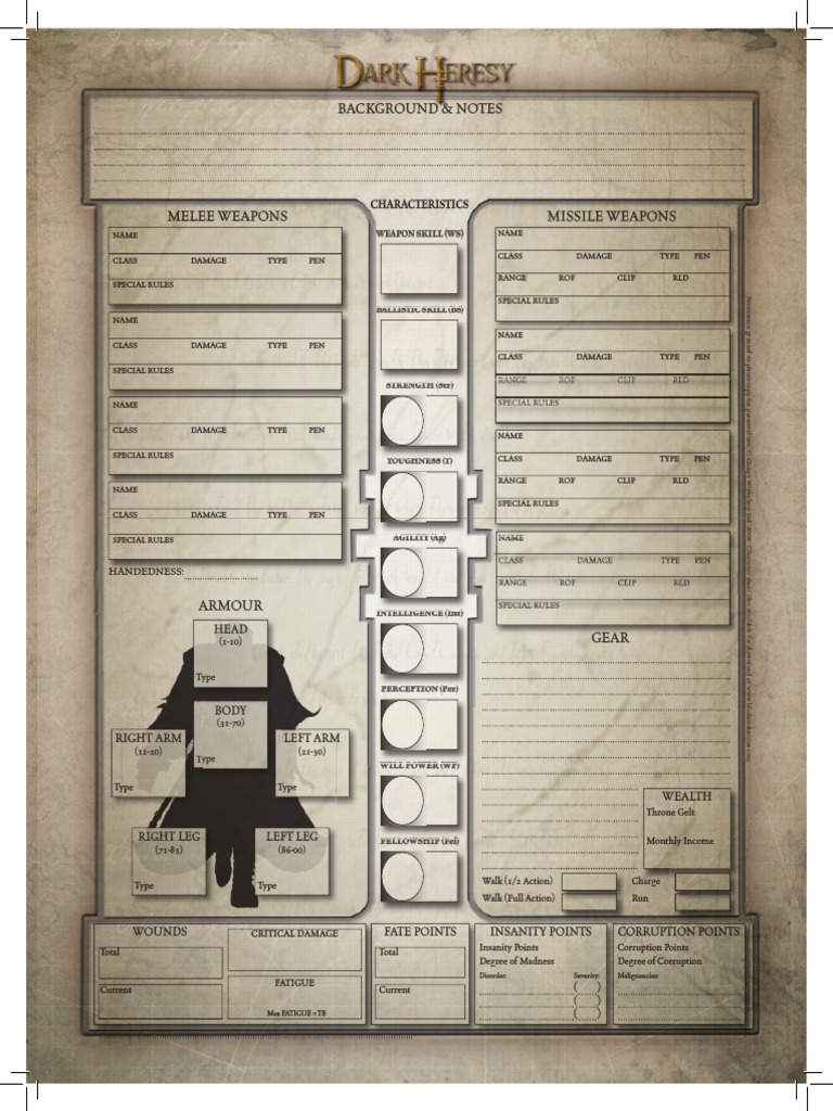 Dark Heresy Character Sheet | PDF