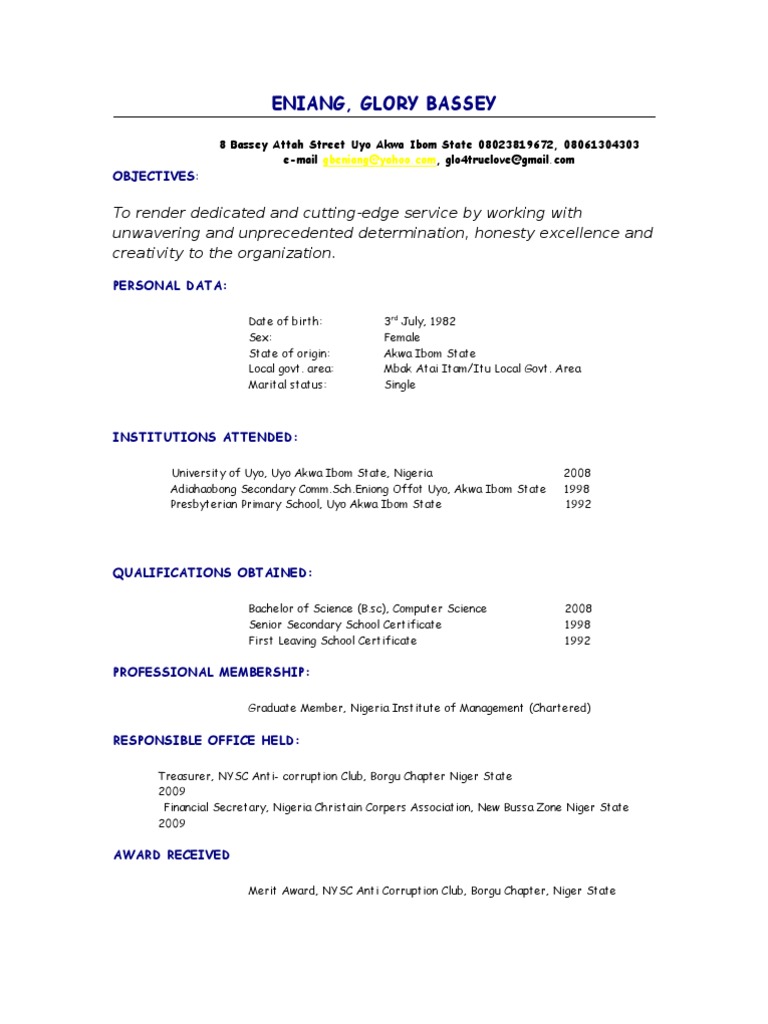 Eniang (1) Glory | PDF | Nigeria | Business