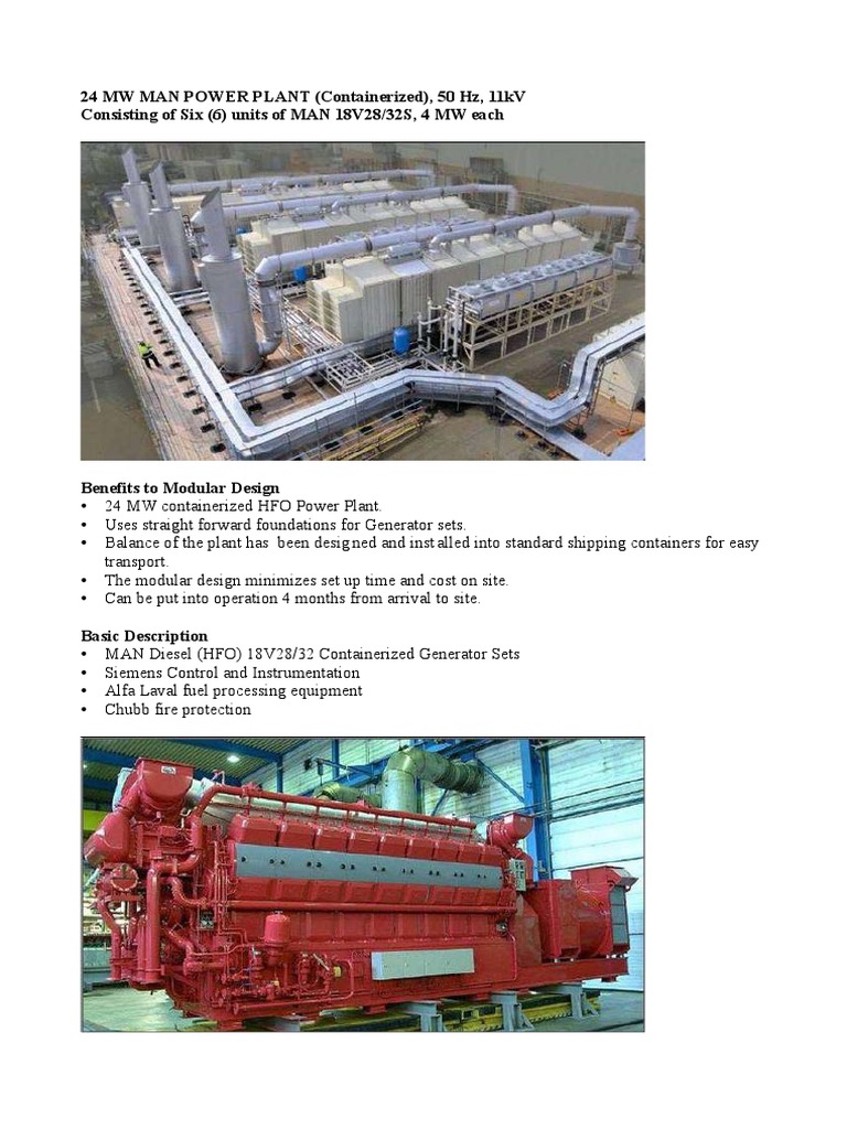 24 MW HFO Plan | PDF | Fuel Oil | Diesel Engine