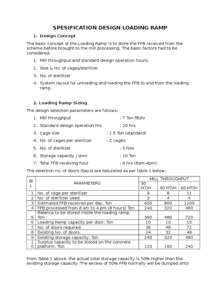 Spesification Design Loading Ramp | PDF | Horsepower | Pressure