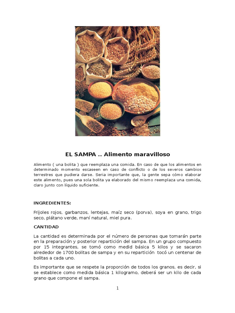 Cómo preparar sampa: receta y beneficios | PDF | Alimentos | Naturaleza