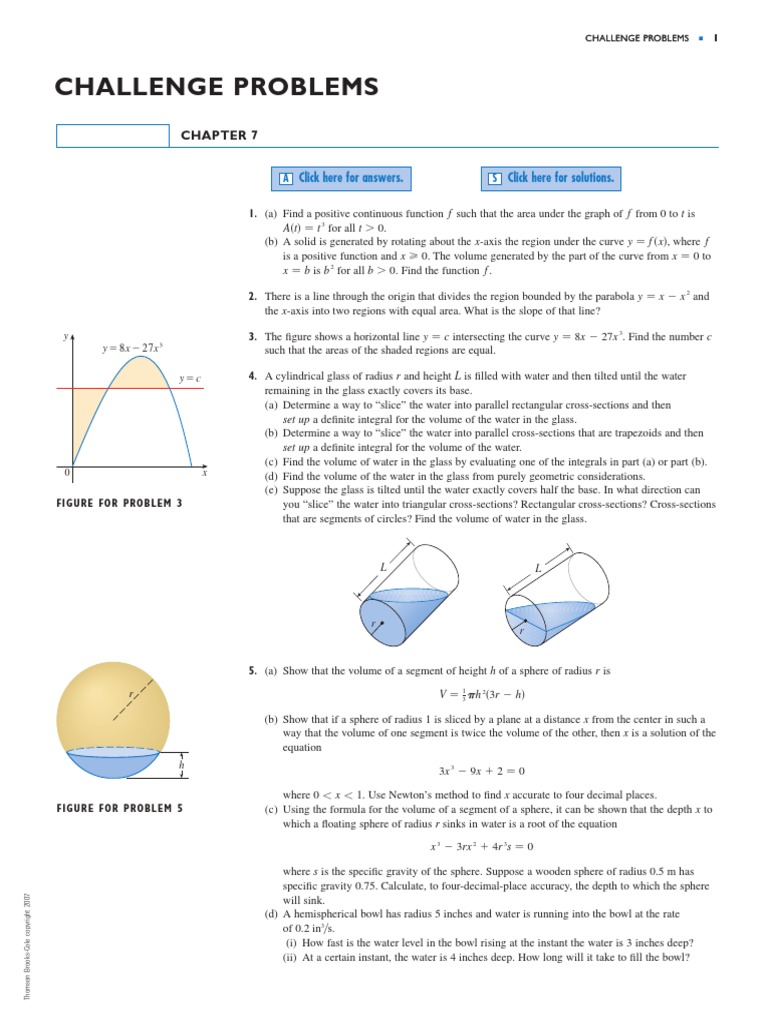 Calculus Challenge Problems | PDF | Buoyancy | Sphere