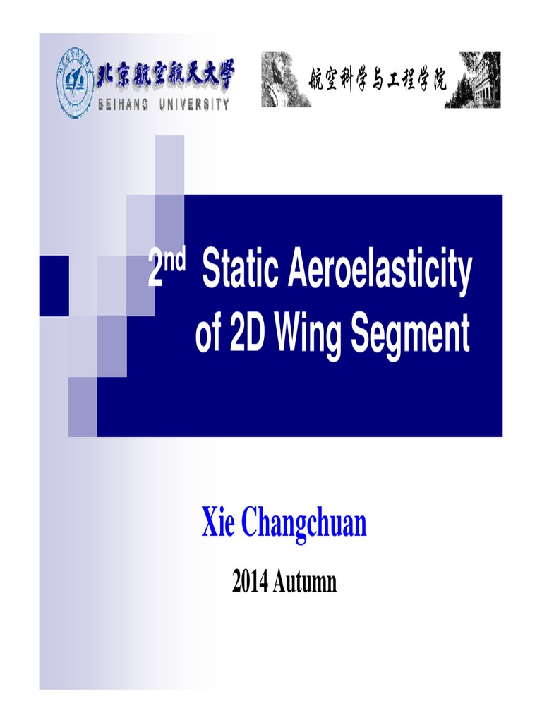 L2 - Static Aeroelasticity of 2D Wing Segment | PDF | Wing | Force