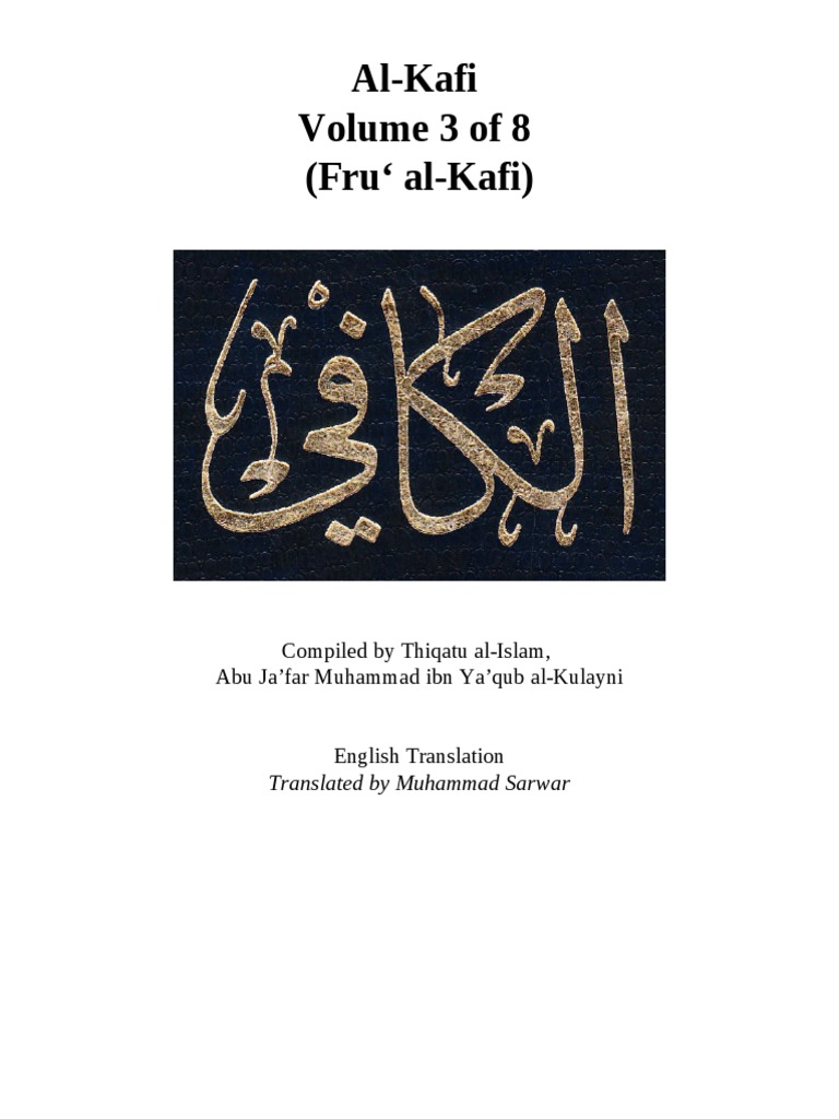 AL-KAFI VOLUME 3 (English).pdf | Ali | Muhammad