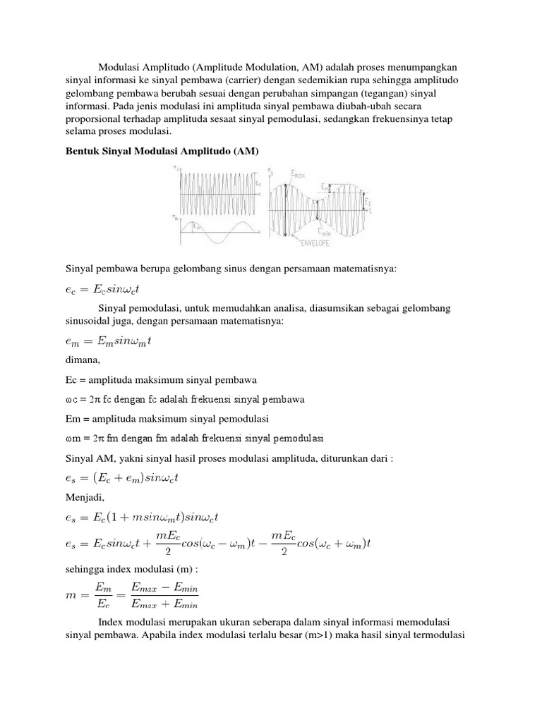 Pengenalan Modulasi Amplitudo (AM) | PDF