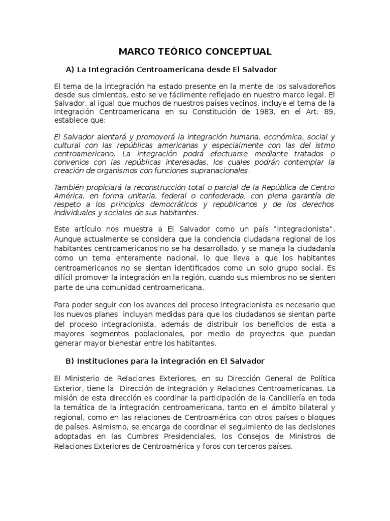 Marco Teorico Final | Descargar gratis PDF | Centroamérica | El Salvador