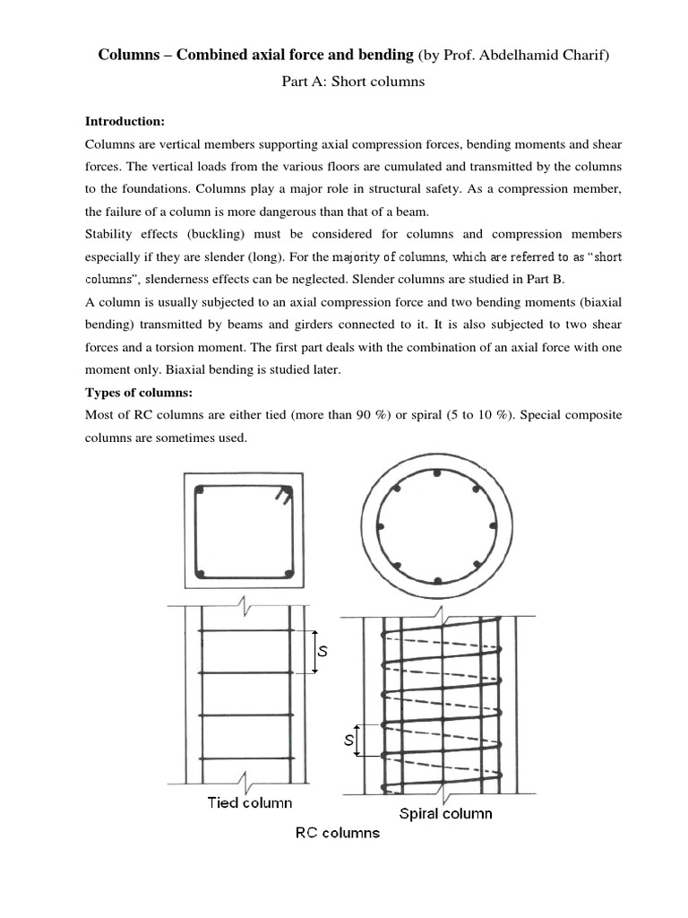 Tied vs. Spiral Column Design Guide | PDF | Beam (Structure) | Column