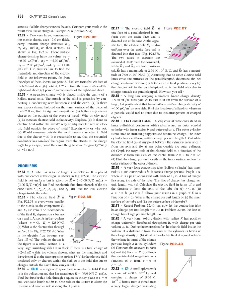 Physics II Problems | PDF | Electric Charge | Coaxial Cable
