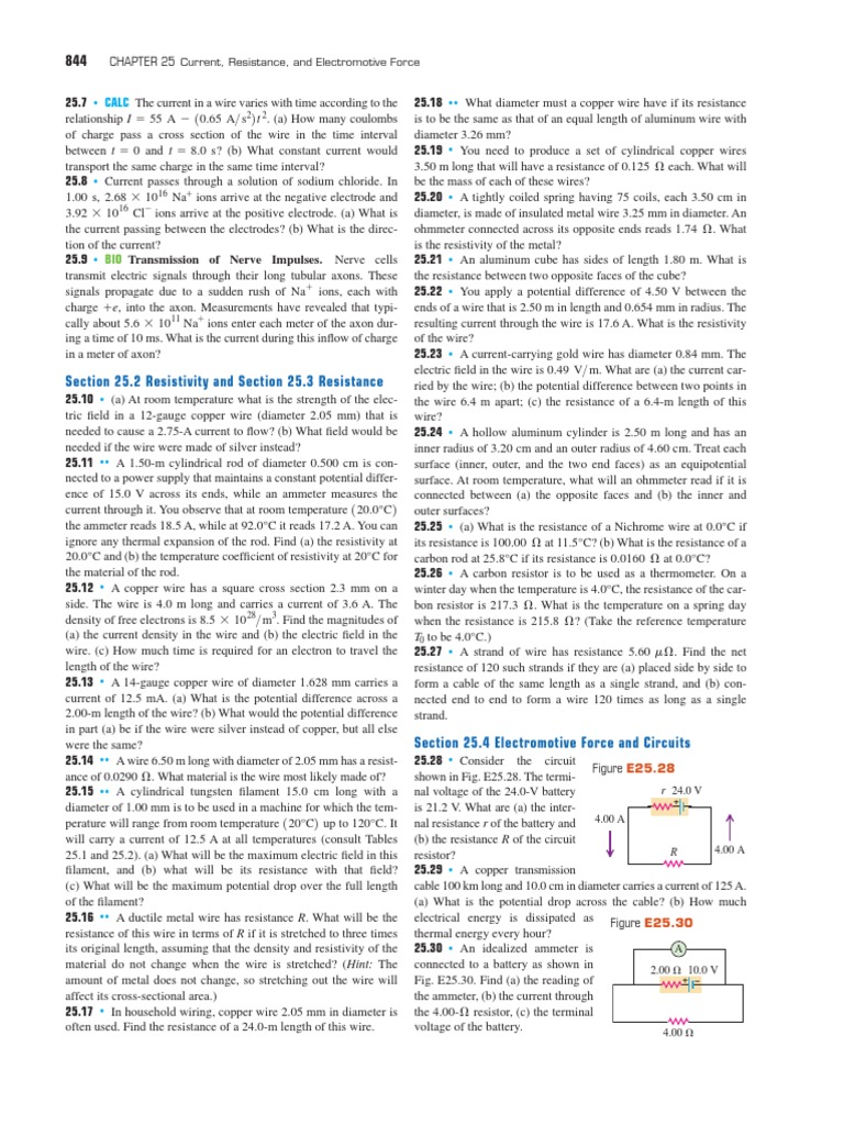 Physics II Problems PDF | PDF | Wire | Electrical Resistivity And ...