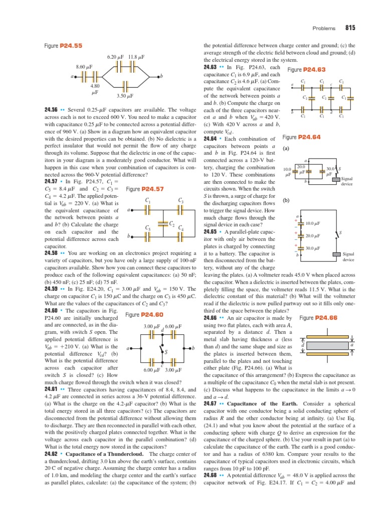 Physics II Problems PDF | PDF | Capacitor | Series And Parallel Circuits