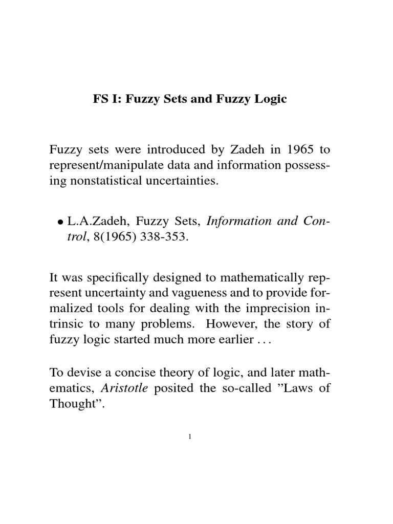 Fuzzy Logic | PDF | Logic | Fuzzy Logic