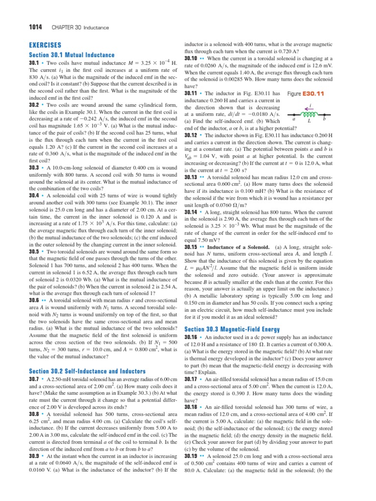 Physics II Problems PDF | PDF | Inductance | Inductor