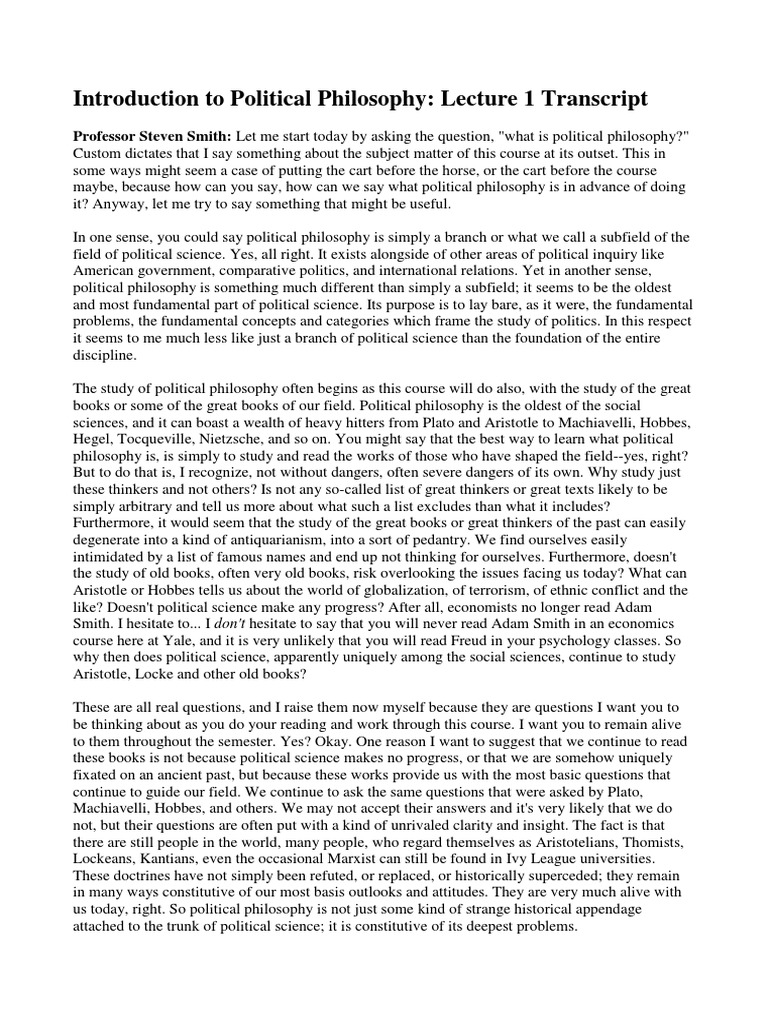 Introduction To Political Philosophy | PDF | Plato | Political Philosophy