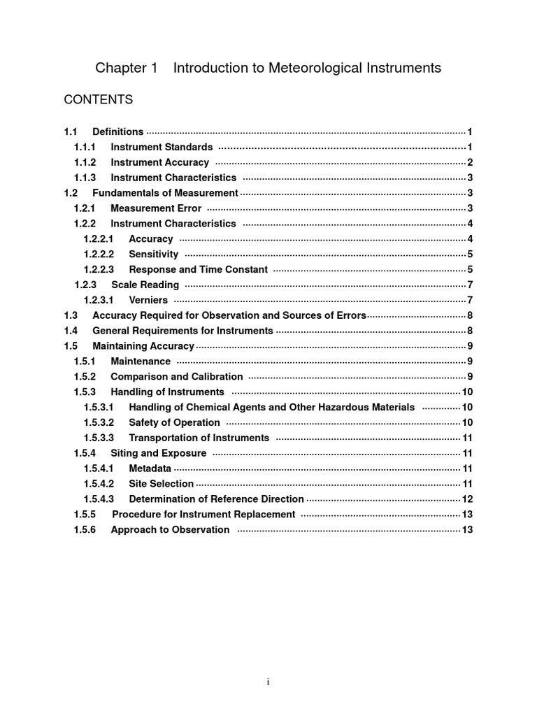Chapter 1 Introduction To Meteorological Instruments | PDF | Observational Error | Measurement