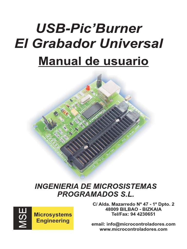 USB-PIC'Burner Manual de Usuario | PDF | Business