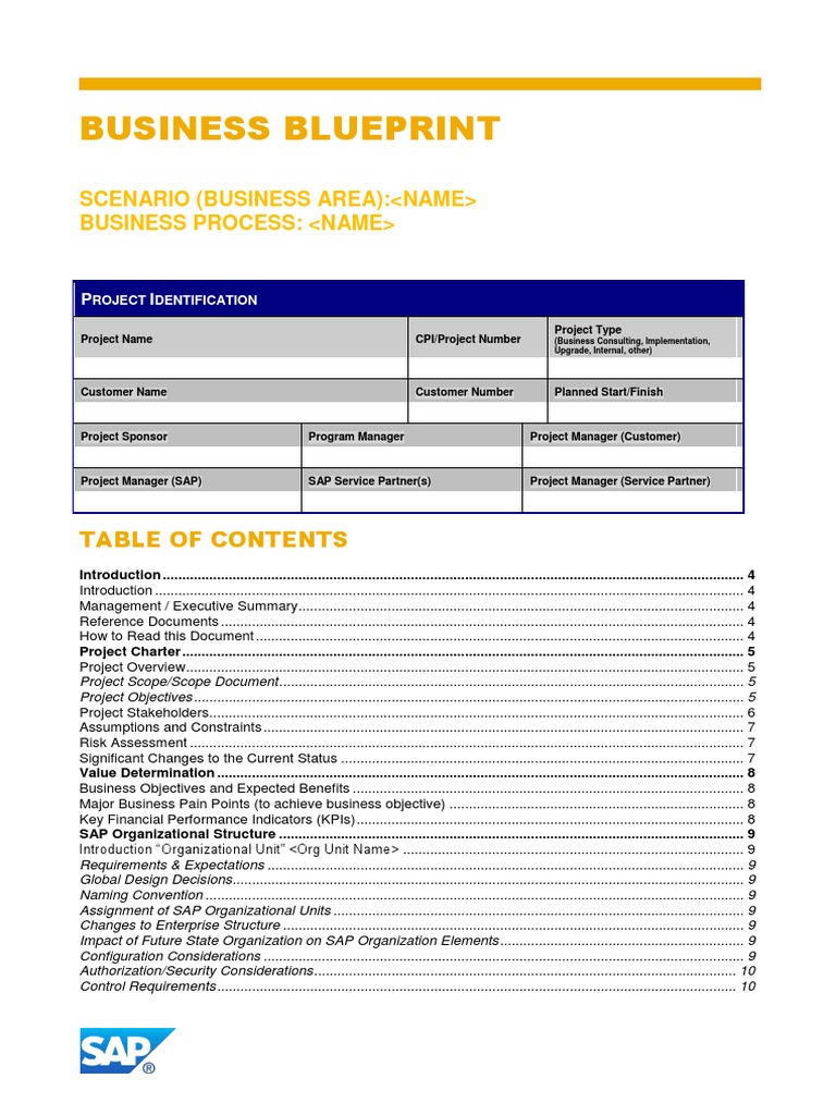 Business Blueprint Template | PDF | Business Process | Performance ...