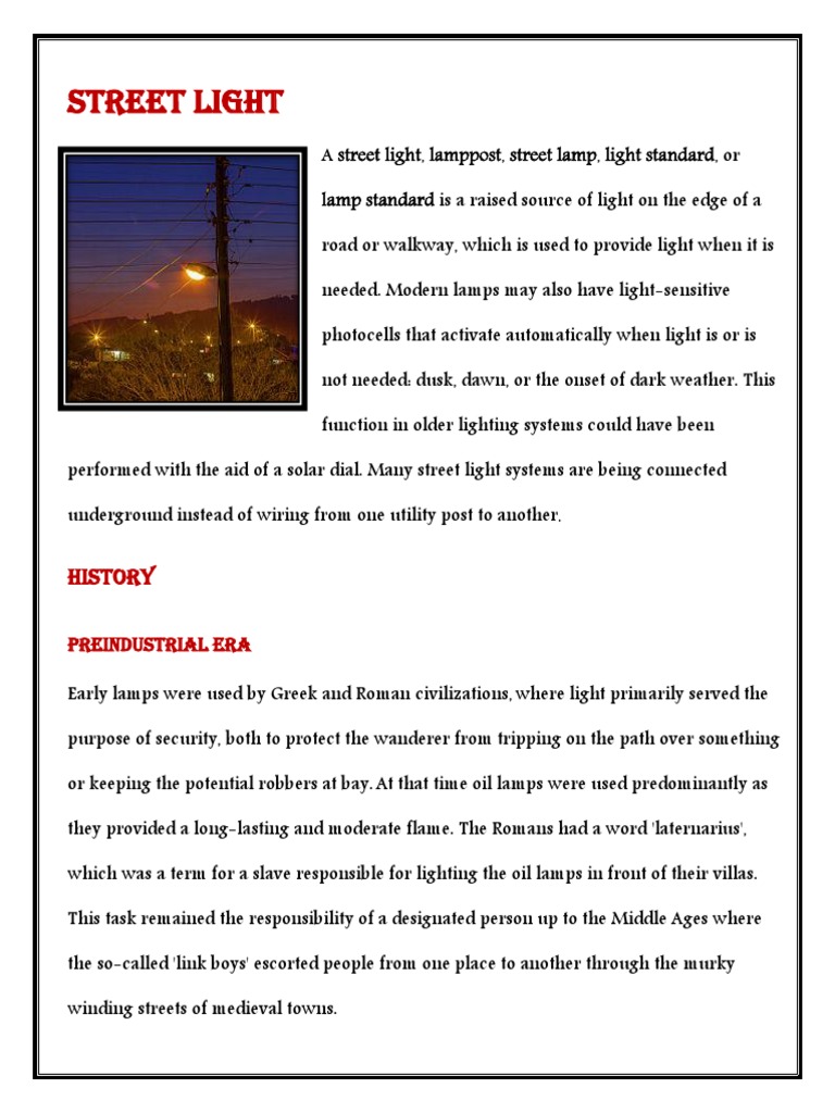 Street Light | PDF | Street Light | Lighting