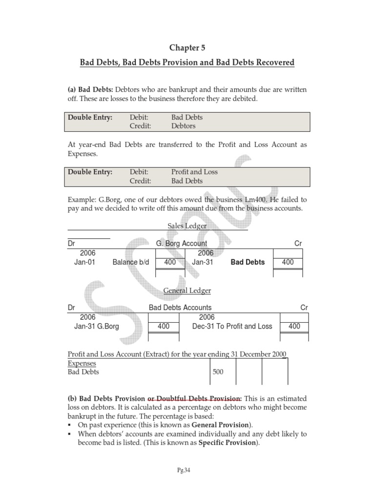 Doubtful Debt and Bad Debts | PDF | Bad Debt | Debits And Credits
